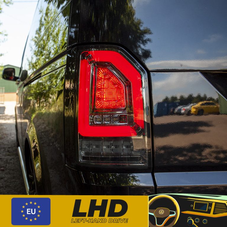T6 Rear Lights - Tailgate - Black Smoke | Transporter HQ