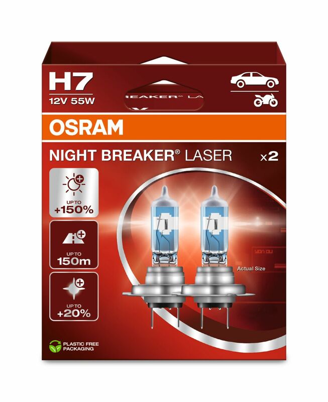 Osram Laser Headlight Bulbs - Night Breaker - Twin Pack | THQ